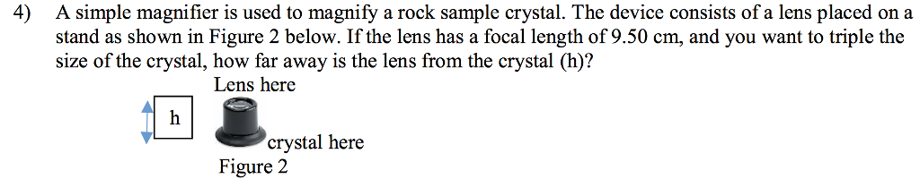 Solved A simple magnifier is used to magnify a rock sample | Chegg.com