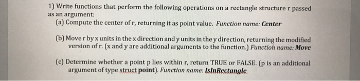 Solved Write functions that perform the following operations | Chegg.com