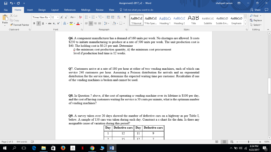 Solved Assignment2-2017 v2 Word Insert Design Layout | Chegg.com