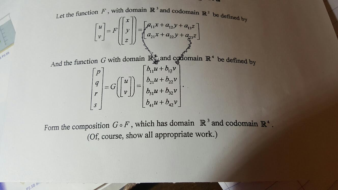 Solved let the function F, with domain R^3 and codomain R^2 | Chegg.com
