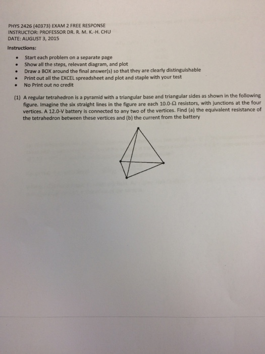 Solved A regular tetrahedron is a pyramid with a triangular | Chegg.com