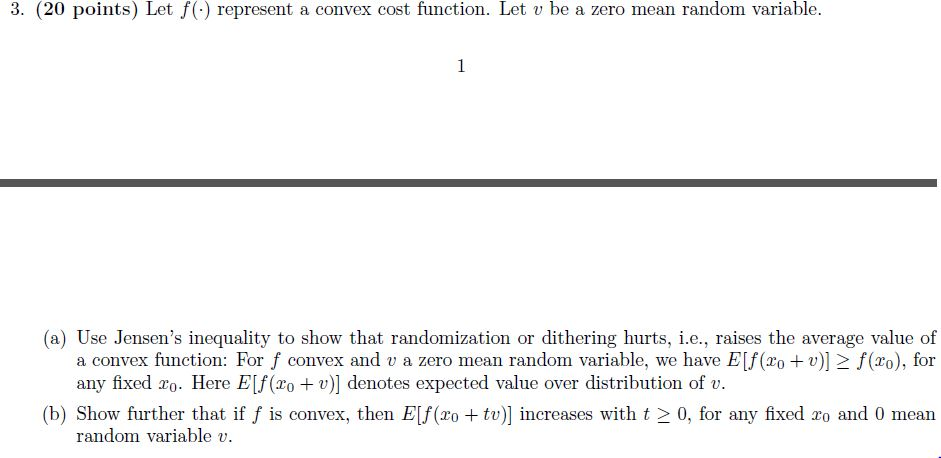 Solved 3 20 Points Let F Represent A Convex Cost