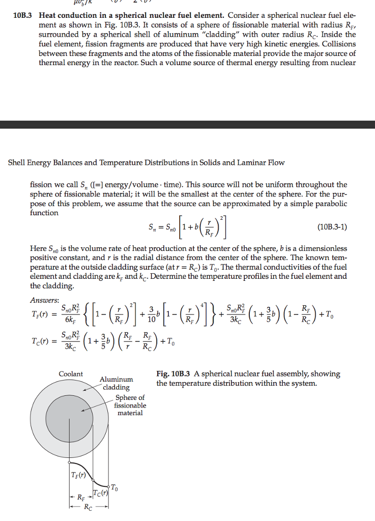 Solved 10B.3 Heat conduction in a spherical nuclear fuel | Chegg.com