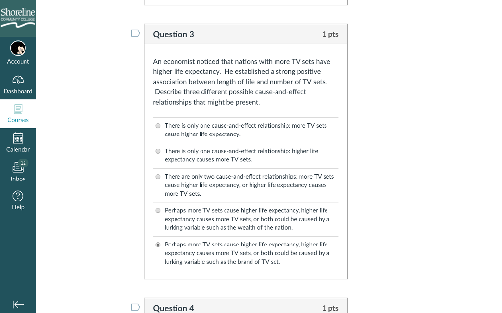 Shoreline COMMUNITY COLLEGE DQuestion 3 1 pts An | Chegg.com Shoreline COMMUNITY COLLEGE DQuestion 3 1 pts An | Chegg.com