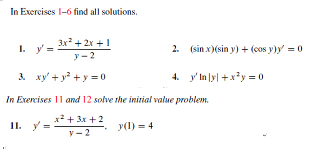 Solved In Exercises 1-6 find all solutions. In Exercises 11 | Chegg.com