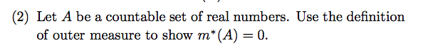 Solved Let A be a countable set of real numbers. Use the | Chegg.com