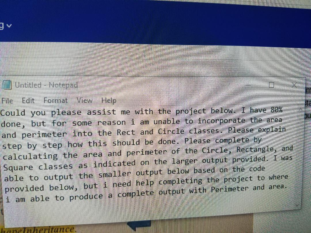 Solved Untitled Notepad File Edit Format View Help Could you | Chegg.com