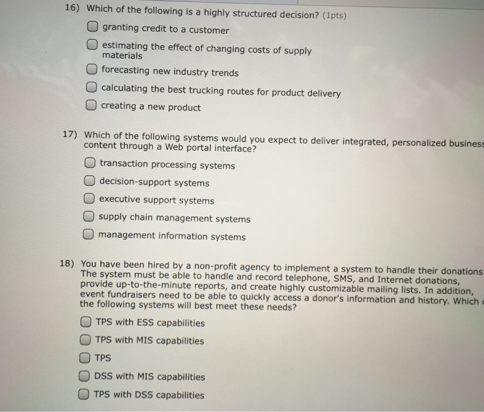 Solved Which of the following is a highly structured | Chegg.com
