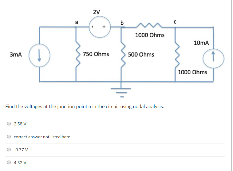 Solved Find the voltages at the junction point a in the | Chegg.com