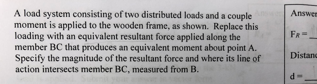 Solved A load system consisting of two distributed loads and | Chegg.com