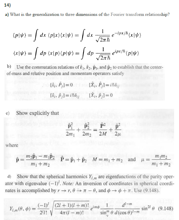 14) a) What is the generalization to three dimensions | Chegg.com
