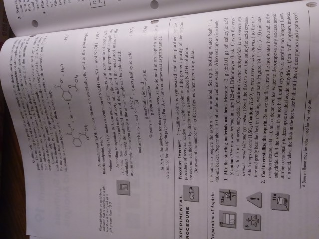 Solved Experi ment 19 Prelaboratory As signment Aspirin | Chegg.com