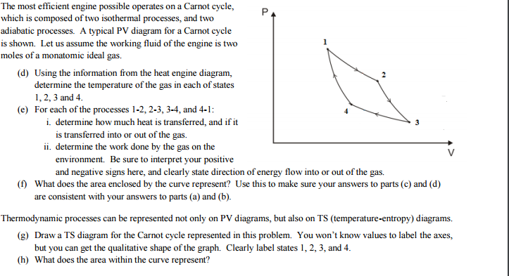 The most efficient engine possible operates on a | Chegg.com
