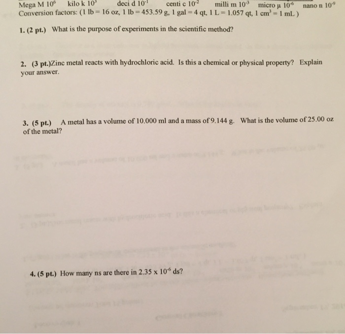 Solved Mega M 10^6 kilo k 10^3 deci d 10^-1 centi c 10^-2 | Chegg.com