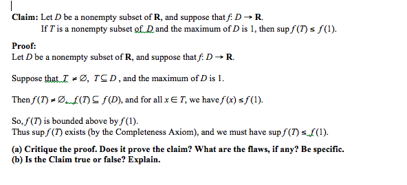 Solved Let D be a nonempty subset of R, and suppose that f: | Chegg.com