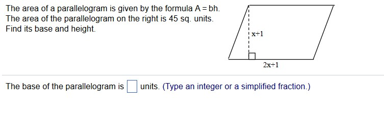 Area Of A Parallelogram Formula