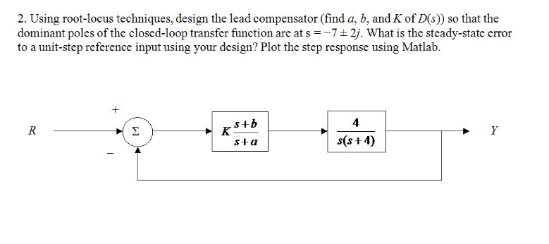 Solved Using root-locus techniques, design the lead | Chegg.com