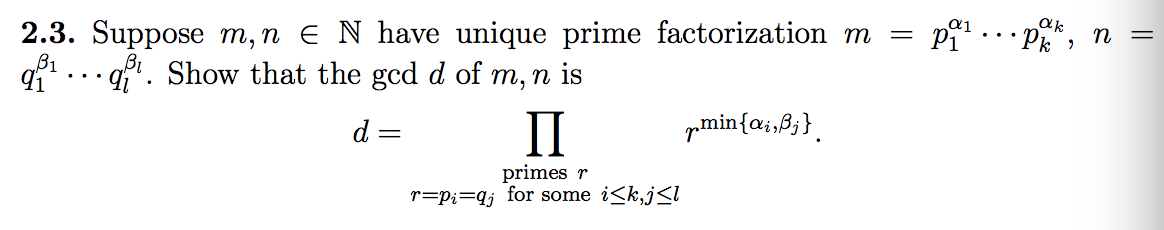 Solved Suppose m, n, have unique prime factorization m = | Chegg.com