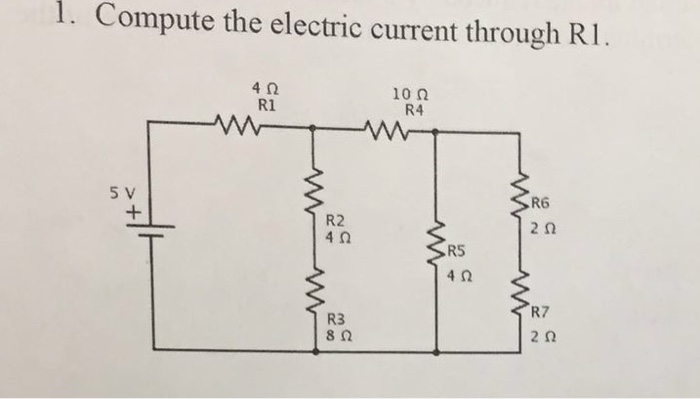 Solved Compute the electric current through R1. | Chegg.com