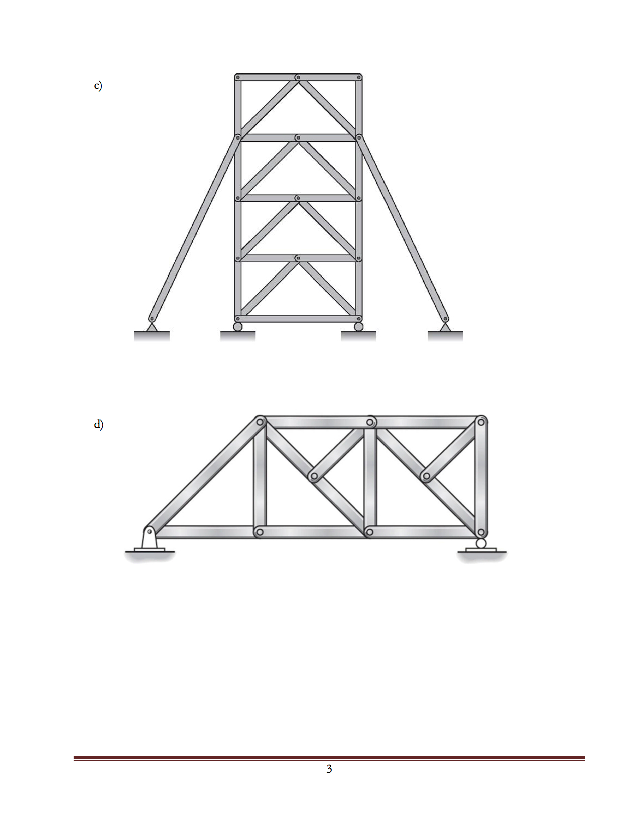 Solved Determinacy and stability of trusses (40 pts] 2. | Chegg.com