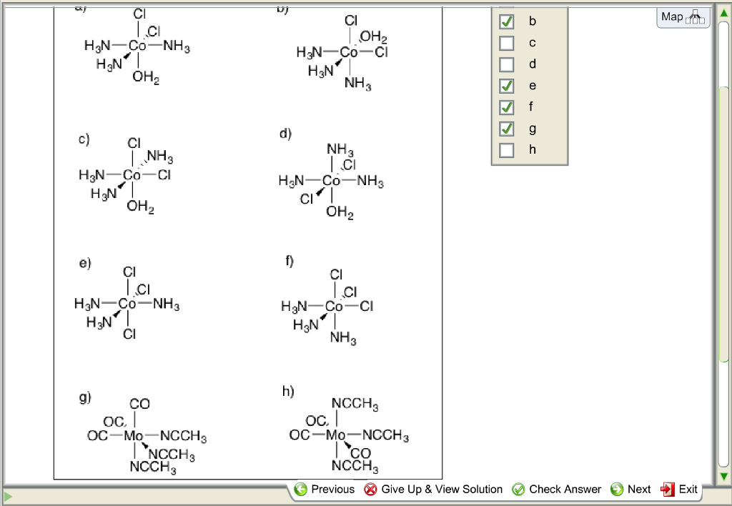 Solved Cl Map OH2 OH NH c) C NH NH H3NCoCl Cl H3N OH CI OH | Chegg.com