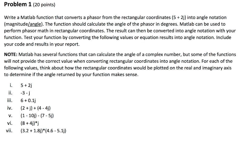 Solved Problem 1 20 Points Write A Matlab Function That 6531