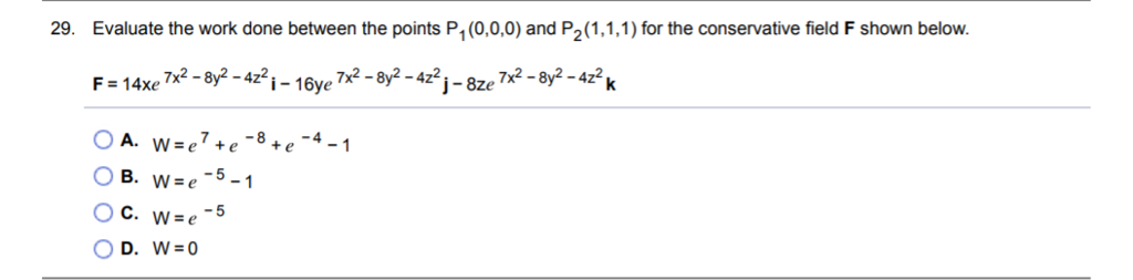 Solved 29. Evaluate the work done between the points | Chegg.com