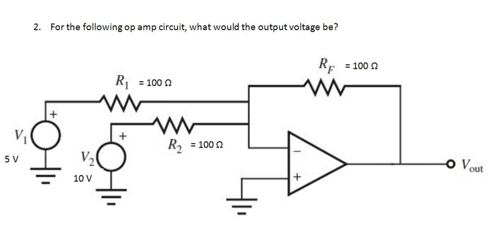 Solved For the following op amp circuit, what would the | Chegg.com