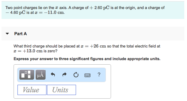 Solved Two point charges lie on the axis. A charge of+2.60 | Chegg.com