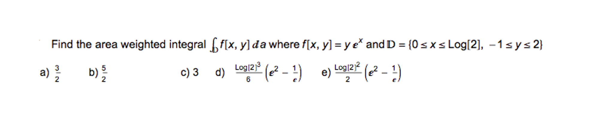 Solved Find the area weighted integral integral_0 f[x, y] da | Chegg.com