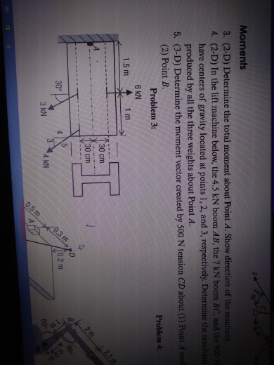 Solved Moments 3. (2-D) Determine the total moment about | Chegg.com