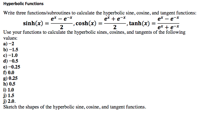 Hyperbolic Functions Write Three