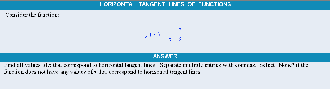 Solved HORIZONTAL TANGENT LINES OF FUNCTIONS Consider the | Chegg.com