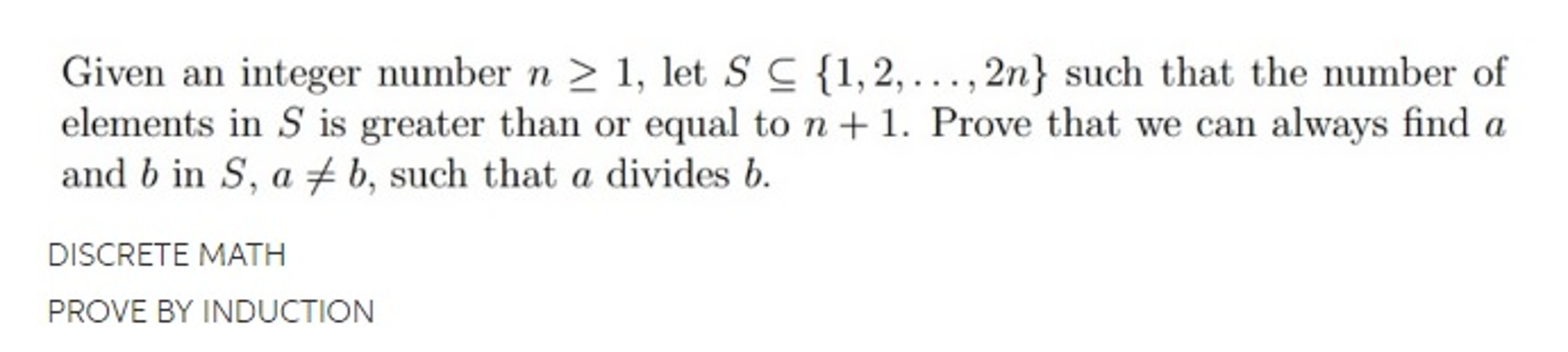 Given an integer number n > 1, let S | Chegg.com