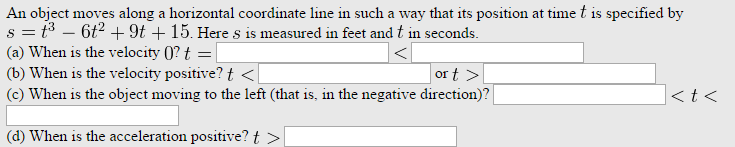 Solved An Object Moves Along A Horizontal Coordinate Line In