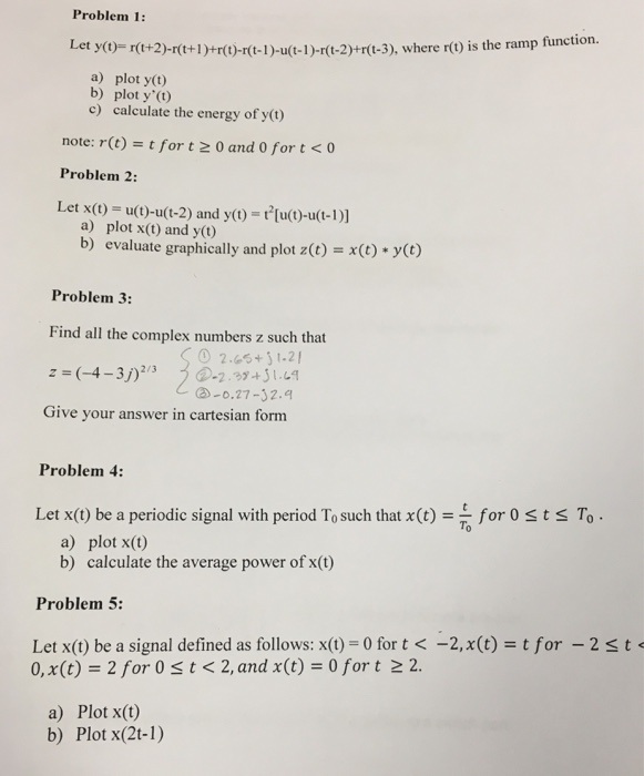 Solved Let y(t) = r(t + 2) - r(t + 1) + r(t) - r(t - 1) - | Chegg.com