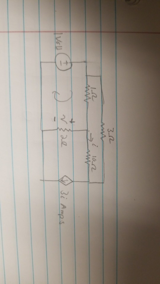 Solved Using mesh analysis. Find current i, and voltage v | Chegg.com
