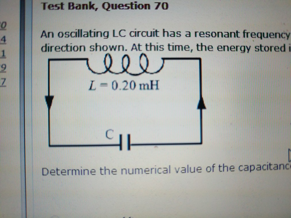 Solved An oscillating LC circuit has a resonant frequency of | Chegg.com
