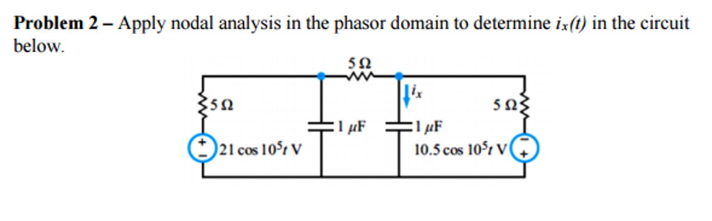Solved Apply nodal analysis in the phasor domain to | Chegg.com