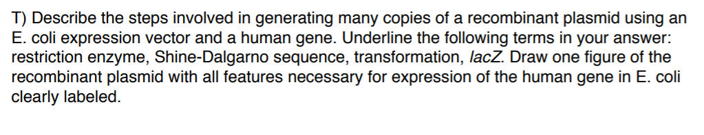 Solved T) Describe the steps involved in generating many | Chegg.com