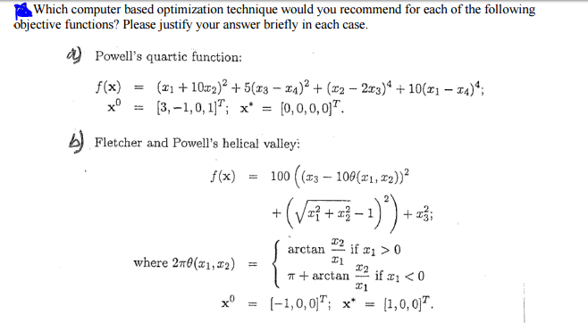 Solved Which computer based optimization technique would you | Chegg.com