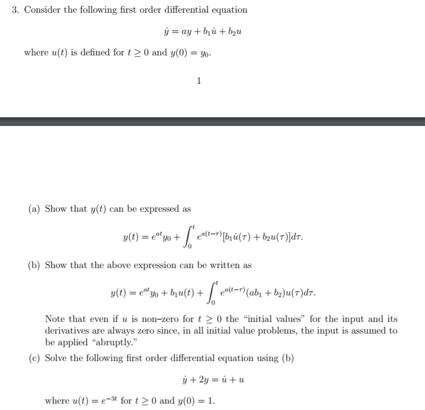 Solved 3. Consider the following first order differential | Chegg.com