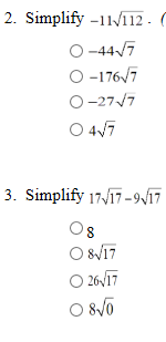 Solved Simplify -11 squareroot 112. -44 squareroot 7 176 | Chegg.com