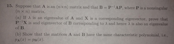Solved Suppose that A is an (n times n) matrix and that B = | Chegg.com