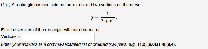 Solved A rectangle has one side on the x-axis and two | Chegg.com