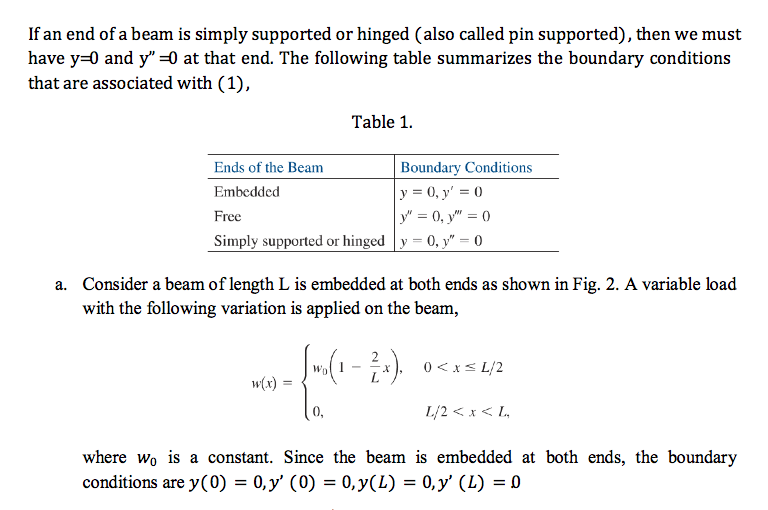 Solved It is known that the static deflection y(x) of a | Chegg.com