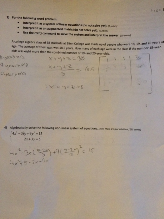 Solved For the following word problem: Interpret it as a | Chegg.com