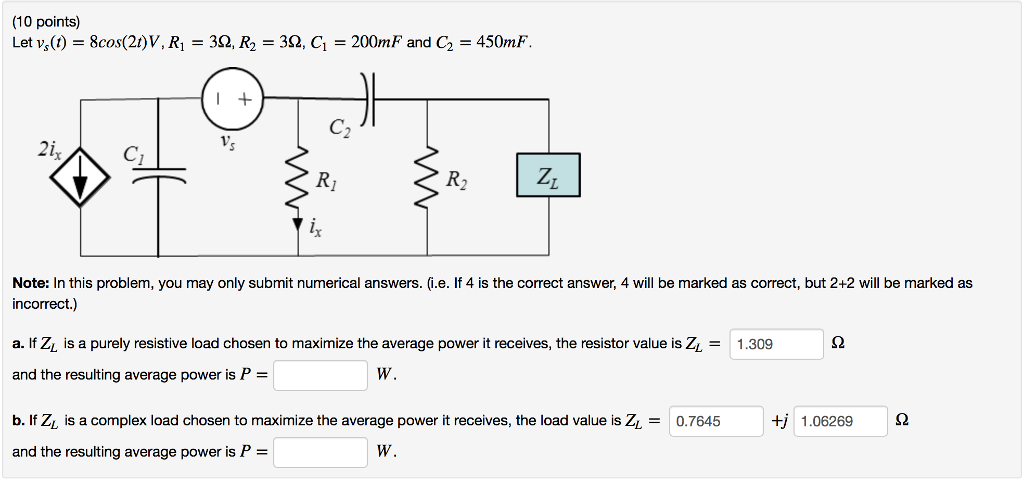 Solved (10 points) C2 C1 R2 Note: In this problem, you may | Chegg.com