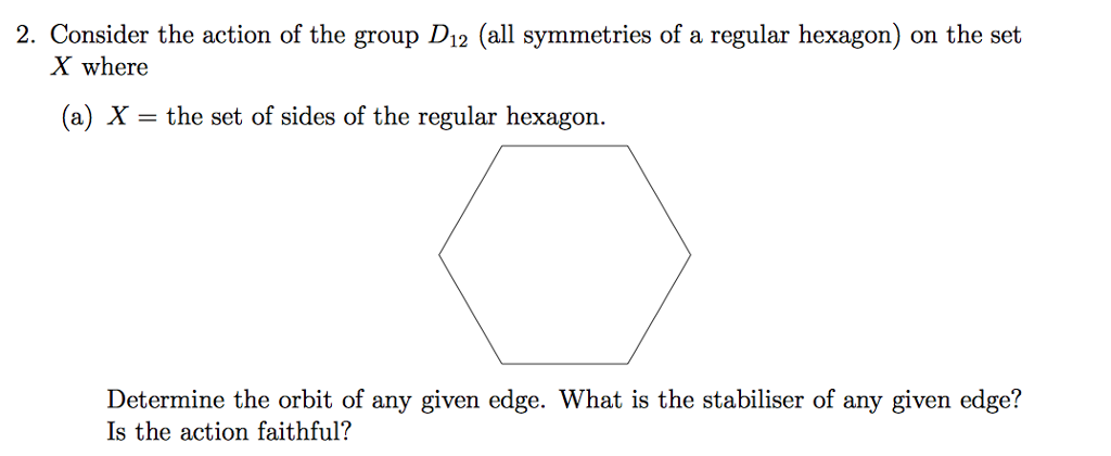 2. Consider the action of the group D12 (all | Chegg.com
