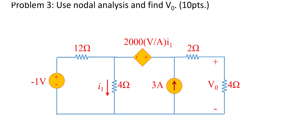 Solved Use nodal analysis and find V_0. | Chegg.com